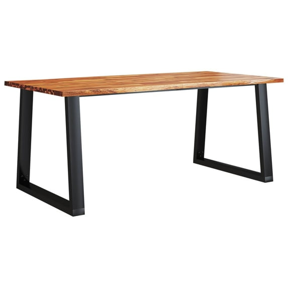 vidaXL Dining Table with Live Edge Dinner Table for Kitchen Solid Wood ...