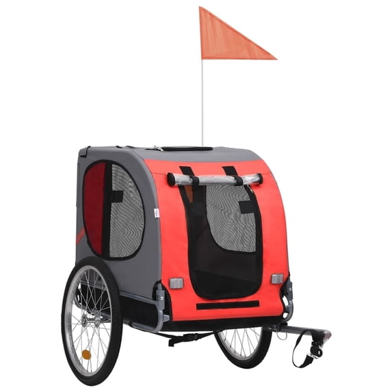 vidaXL Large Pet Pull Behind Bike Trailer, Foldable Dog Bicycle Carrier ...