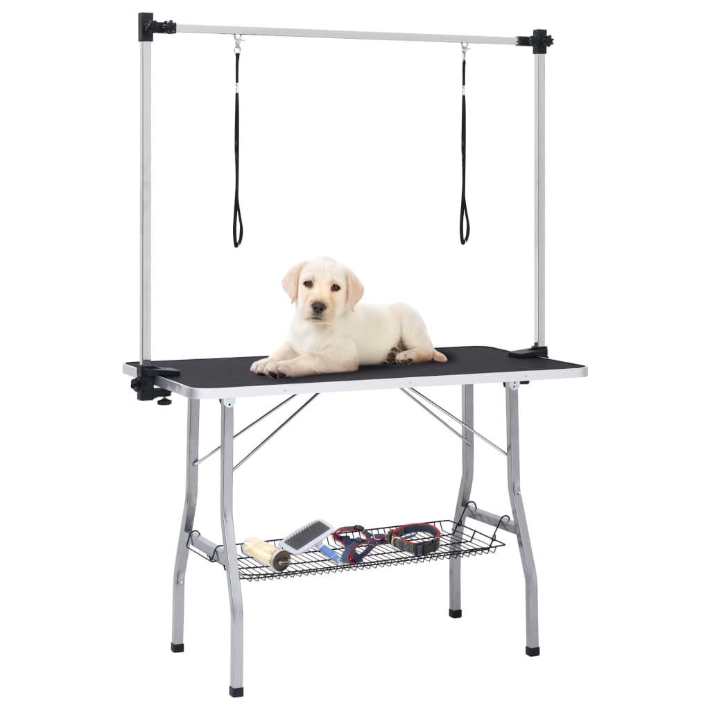 vidaXL Dog Grooming Table Adjustable Arm Foldable Dog Bath Table Wash ...