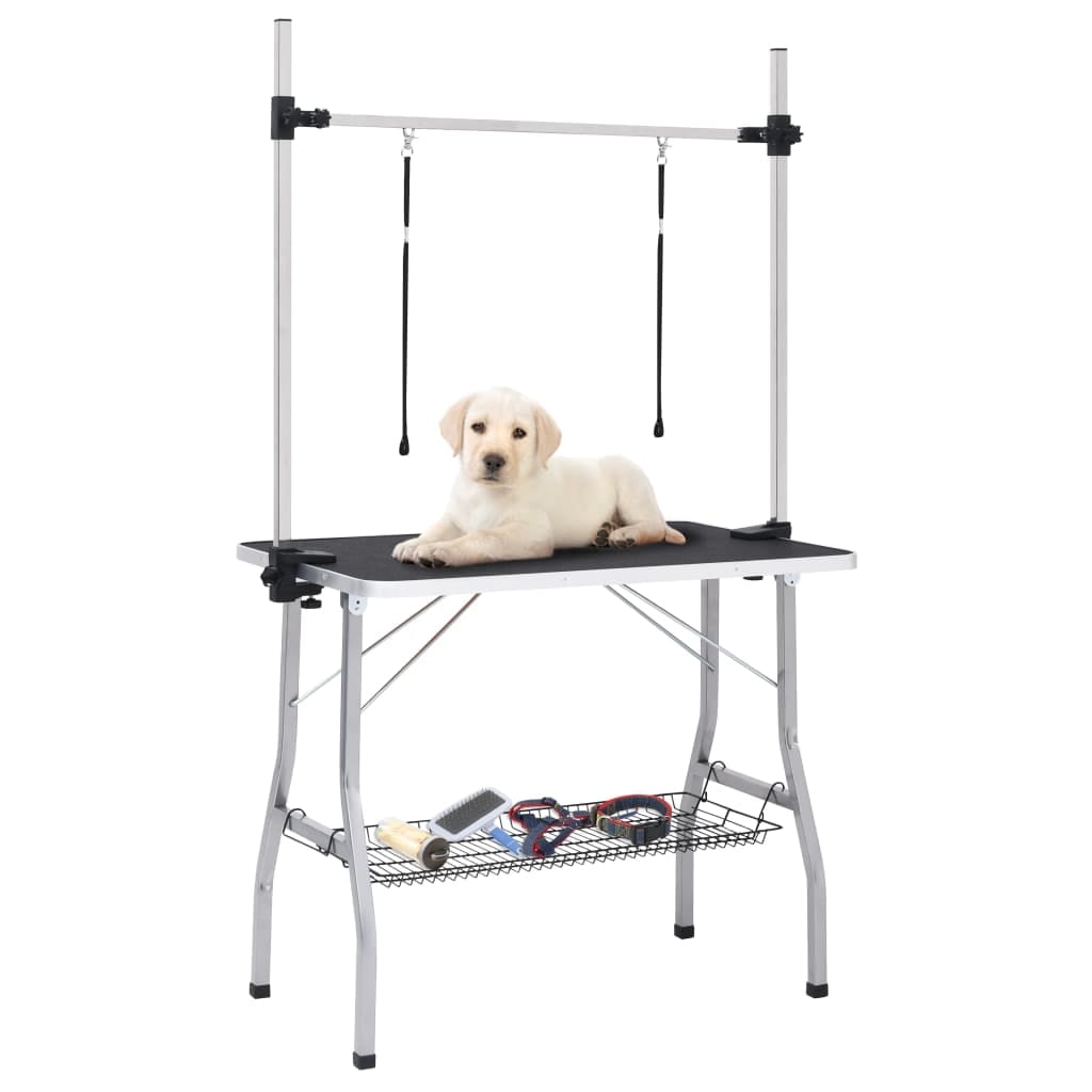 vidaXL Dog Grooming Table Adjustable Arm Foldable Dog Bath Table Wash ...