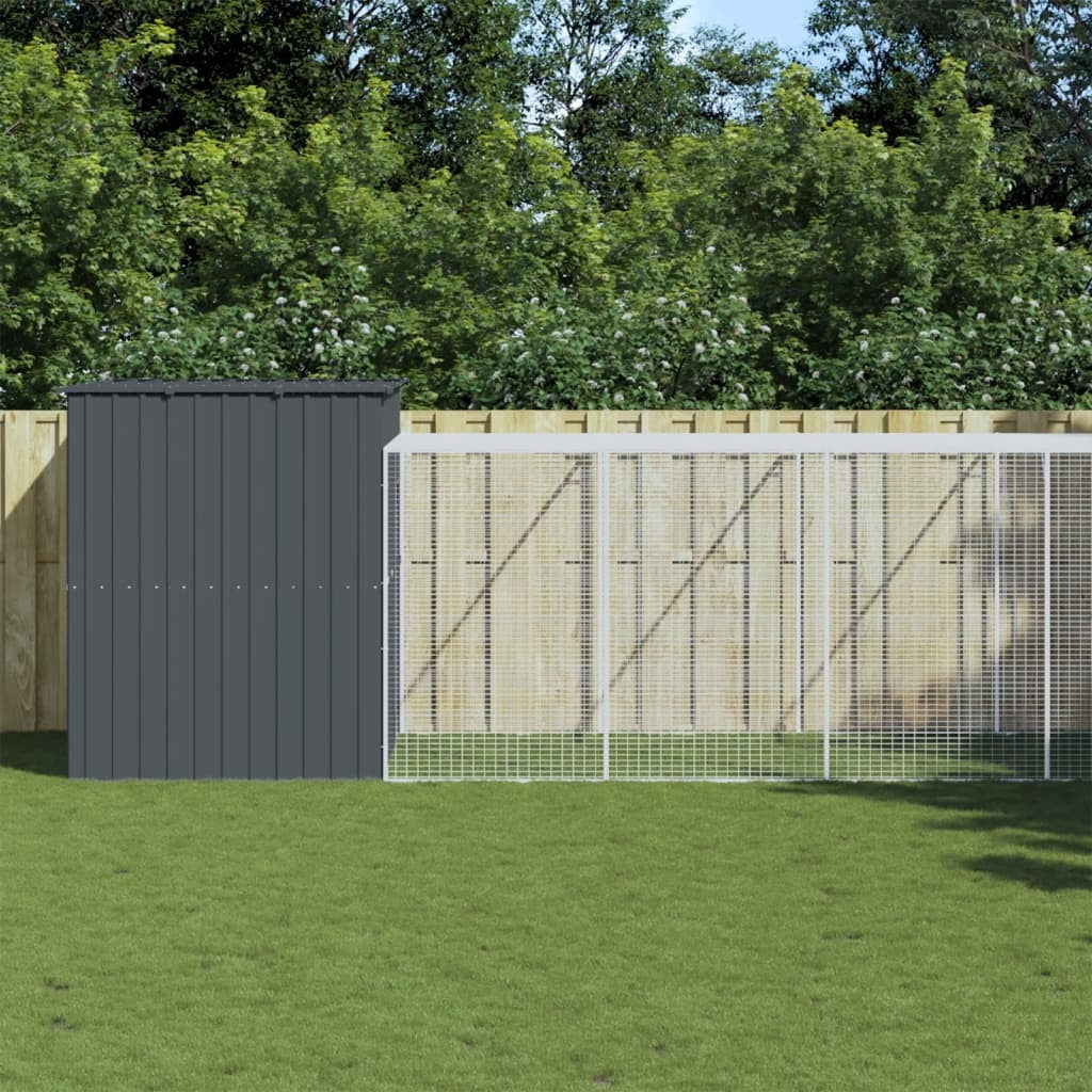 vidaXL Extra Large Outdoor Dog Kennel with Locking Door, Weatherproof ...