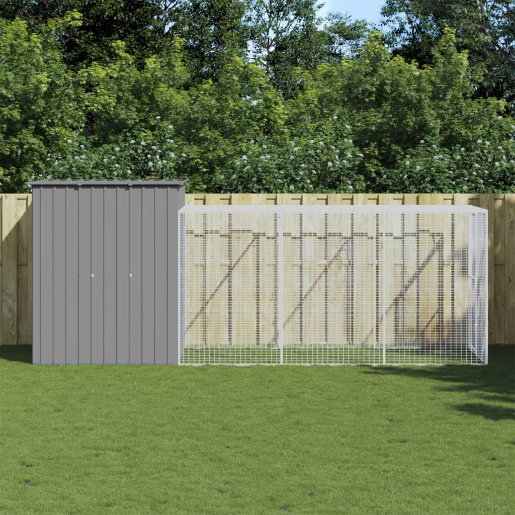 vidaXL Extra Large Heavy Duty Metal Dog House with Locking Door & Big ...