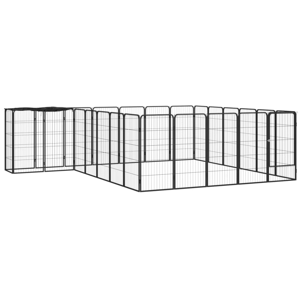 vidaXL Dog Playpen Kennel Dog Cage Puppy Pet Exercise Wire Fence Steel ...
