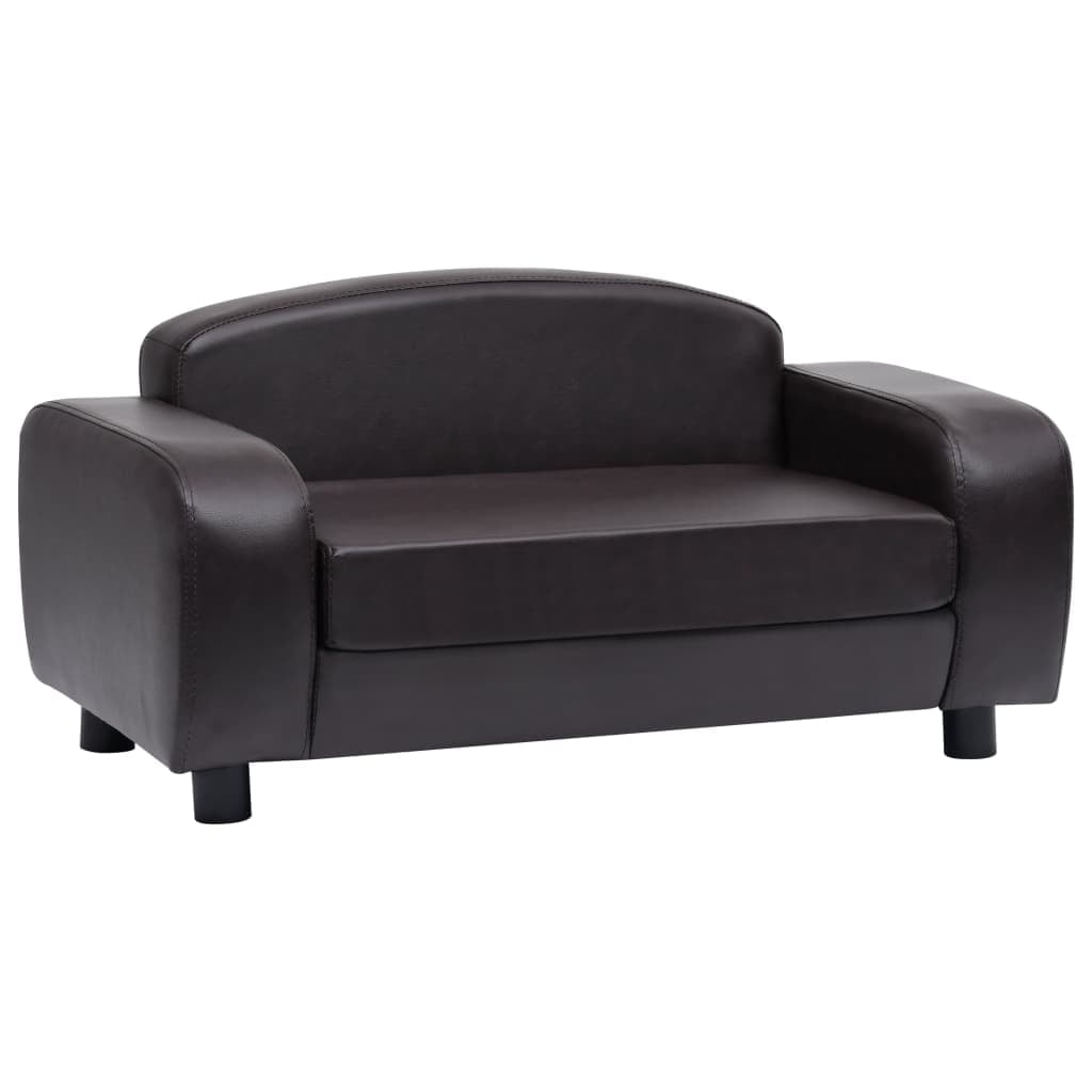 vidaXL Faux Leather Dog Sofa Bed, Foam Pet Couch with Washable Cover ...