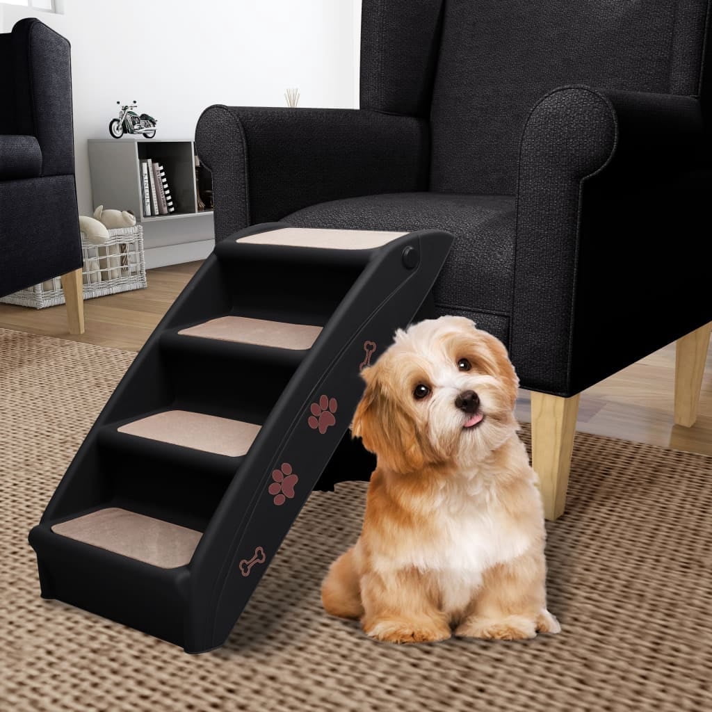vidaXL Foldable PP (Polypropylene) Pet Stairs, Black - Walmart.com
