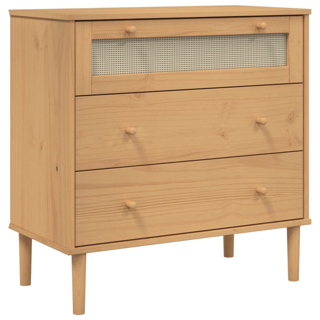 vidaXL Drawer Cabinet Storage File Sideboard SENJA Rattan Look Solid ...