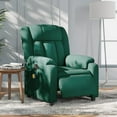 vidaXL Electric Massage Recliner Chair Dark Green Fabric - Walmart.com