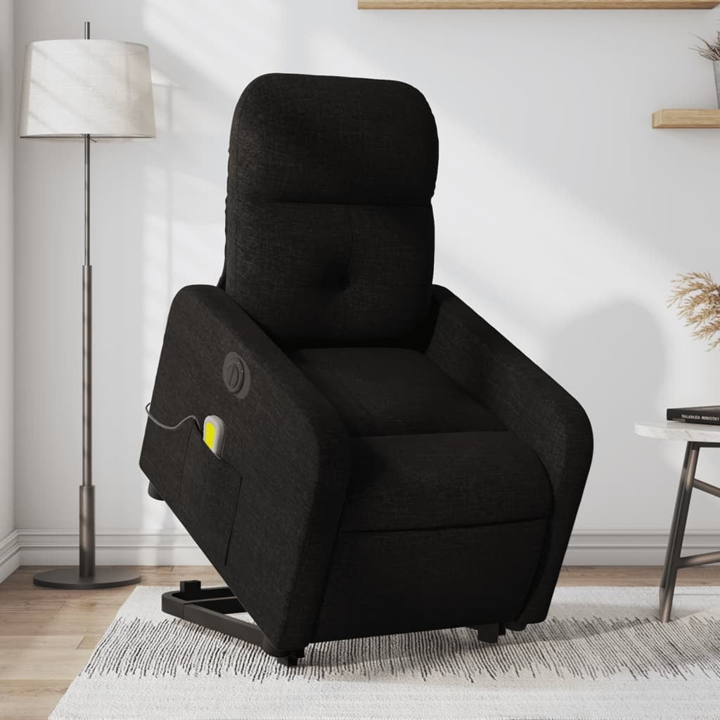 vidaXL Electric Stand up Massage Recliner Chair Black Fabric - Walmart.com