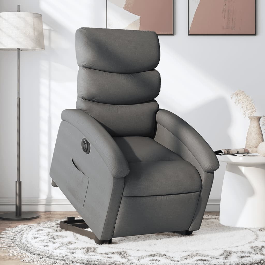 vidaXL Electric Stand up Recliner Chair Dark Gray Fabric - Walmart.com