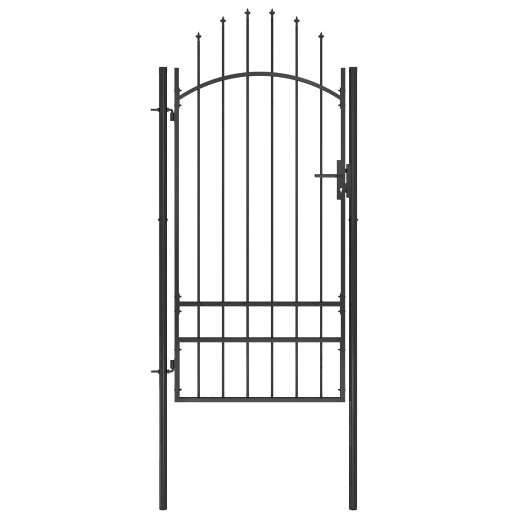vidaXL Garden Gate with Lock System, Heavy-Duty Steel Fence Gate for ...