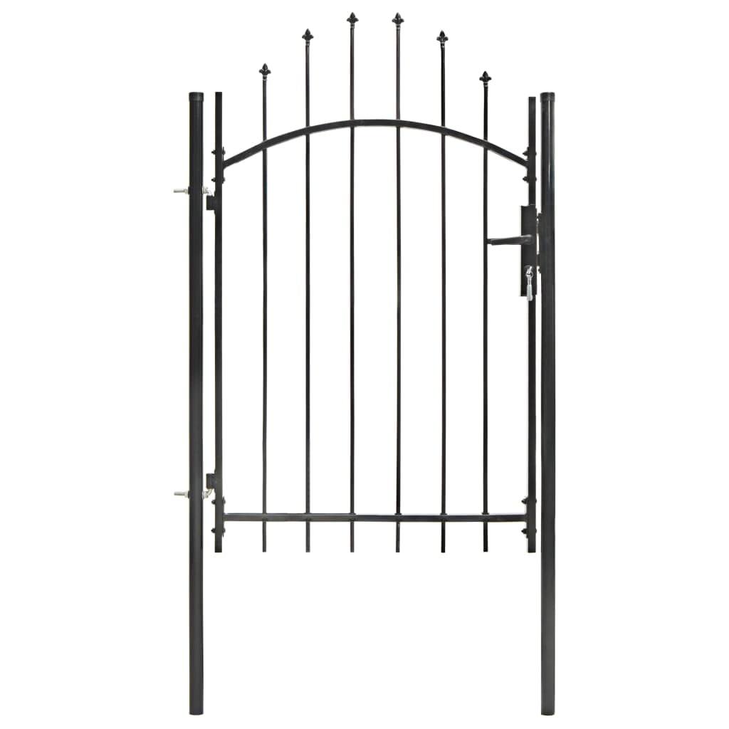 vidaXL Fence Gate Metal Fence Post Garden Gate for Outdoor Patio Lawn ...