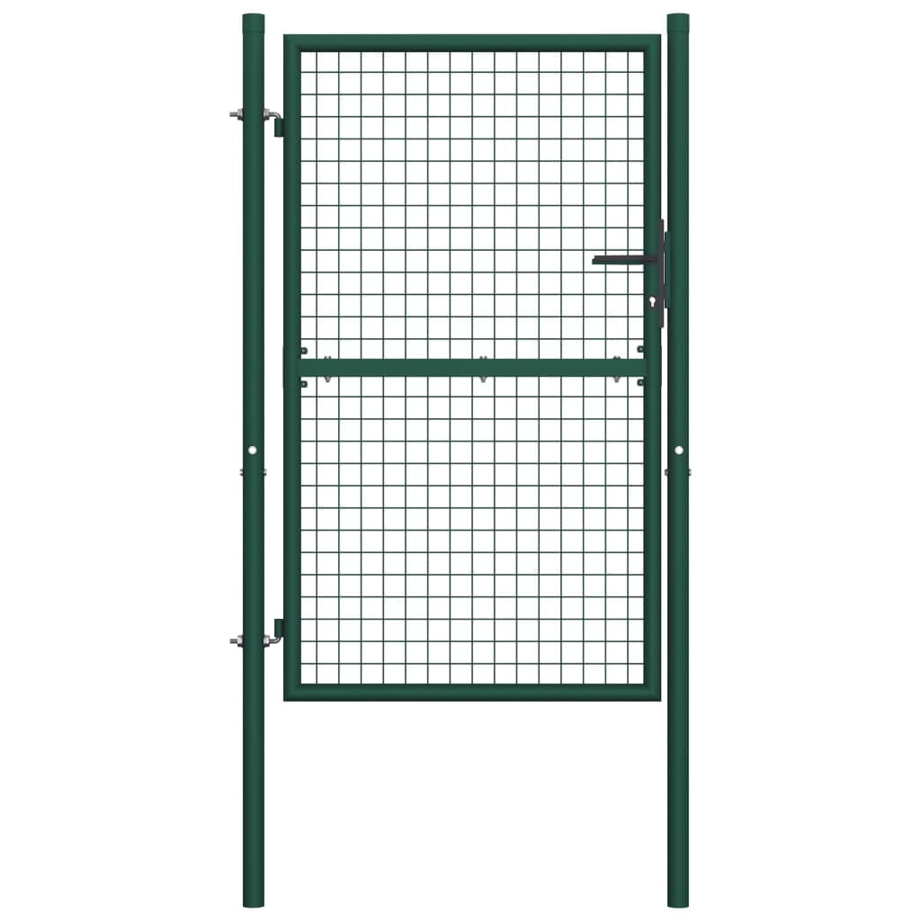 vidaXL Green Steel Garden Gate, Rust-Resistant, Lockable with 3 Keys ...