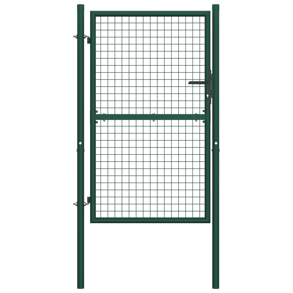 vidaXL Green Steel Garden Gate, Rust-Resistant, Lockable with 3 Keys ...