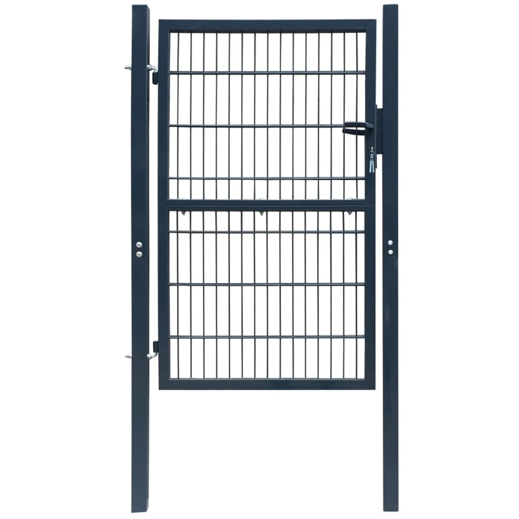 vidaXL Fence Gate Metal Fence Post for Outdoor Doorway Garden Gate ...