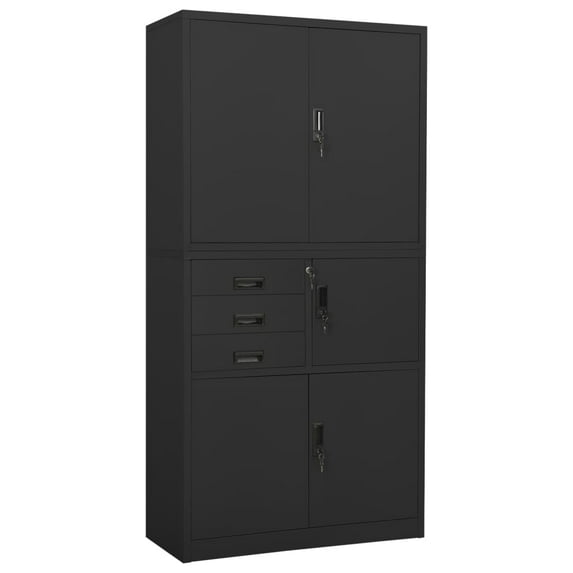vidaXL Filing Cabinet Storage File Cabinet with Shelves for Living Room ...