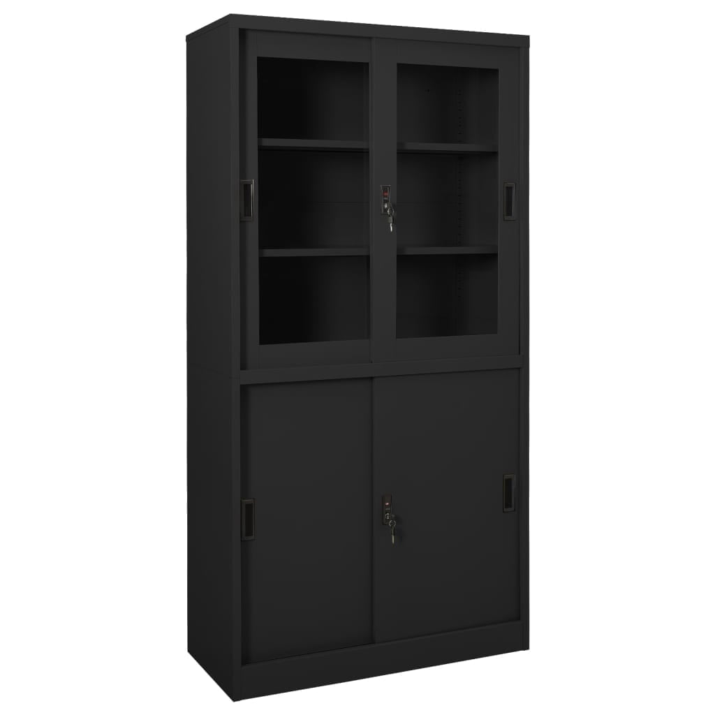vidaXL Filing Cabinet Storage Office File Cabinet with Sliding Door ...