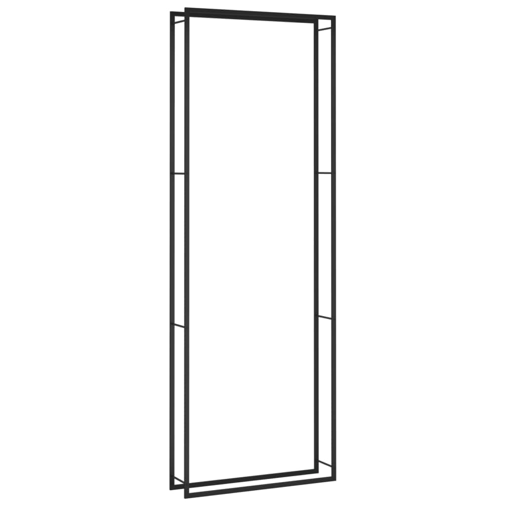 vidaXL Firewood Rack Storage Fire Log Stand Stacker Holder Matt Black ...