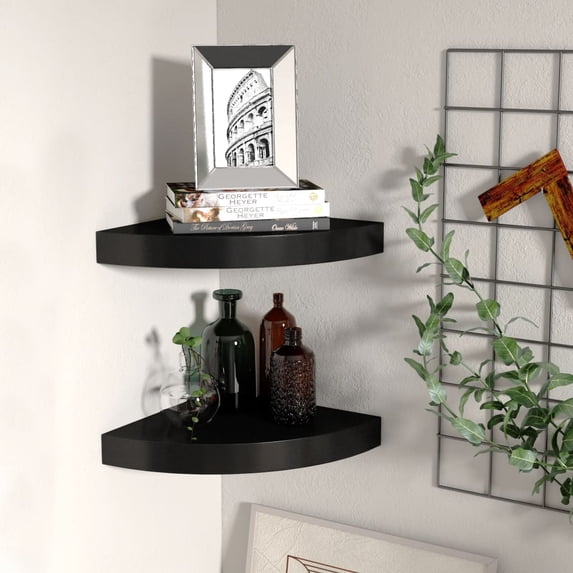 vidaXL Floating Corner Shelf Oak 9.8"x9.8"x1.5" MDF - Walmart.com