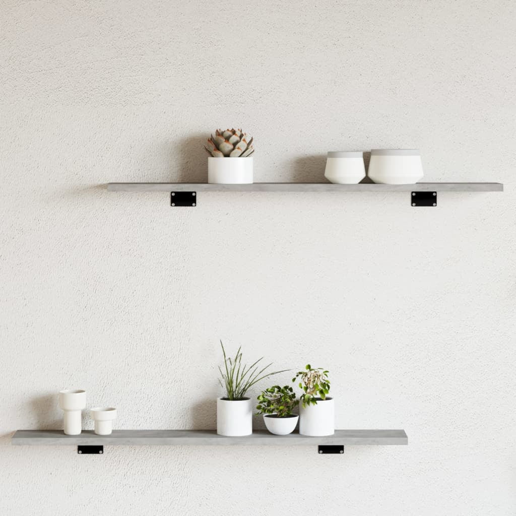 vidaXL Bookshelf Boards, Concrete Gray, Engineered Wood, 31.5x3.9x0.6 ...