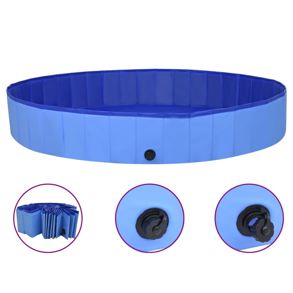 vidaXL Foldable Dog Swimming Pool Pet Paddling Pool Portable Bath Tub ...