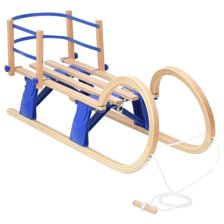 vidaXL Folding Snow Sledge with Backrest 46.9" Wood - Walmart.com
