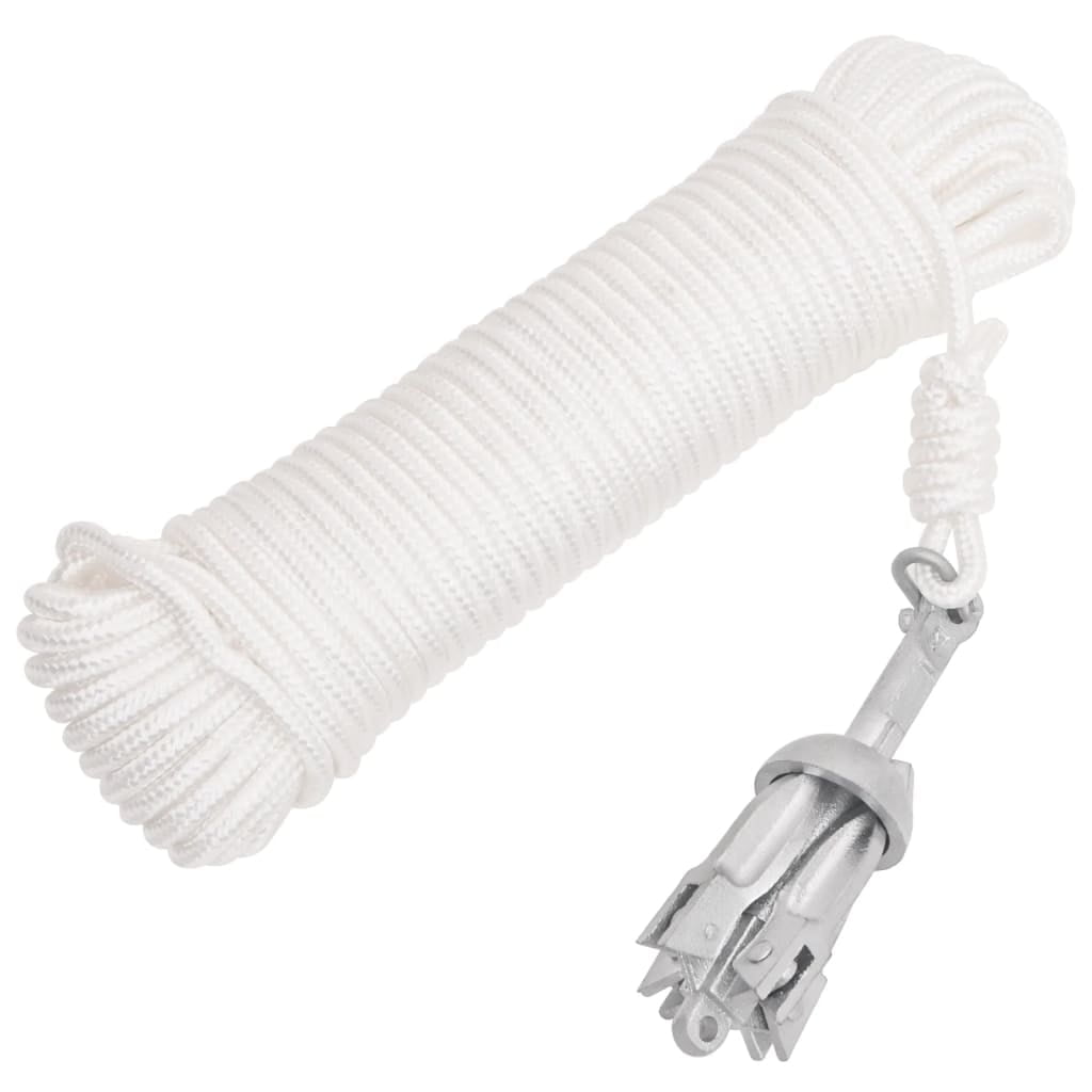 vidaXL Folding Anchor with Rope Silver 1.5 lb Malleable Iron - Walmart.com