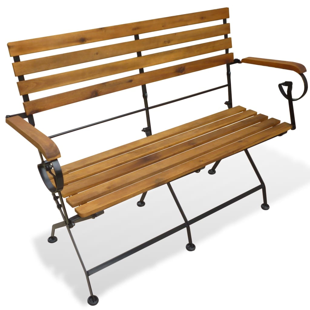 vidaXL Folding Patio Bench 44.1" Solid Wood Acacia - Walmart.com
