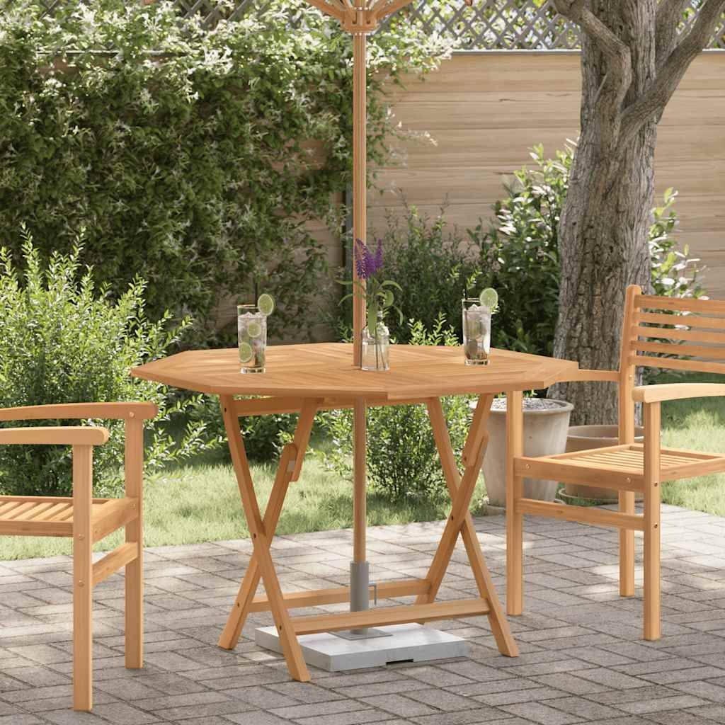 vidaXL Garden Table Brown Solid teak wood Medium Foldable - Walmart.com