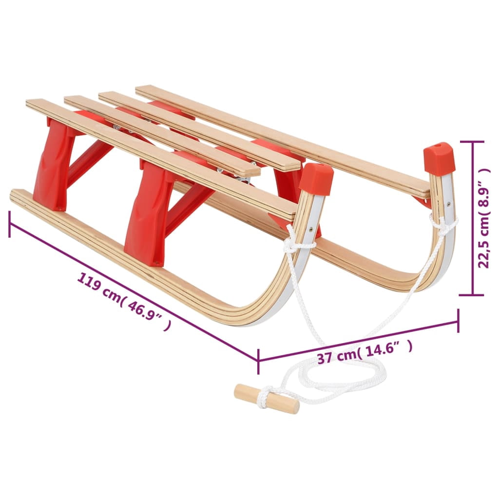 vidaXL Folding Sledge Wood 43.3" - Walmart.com