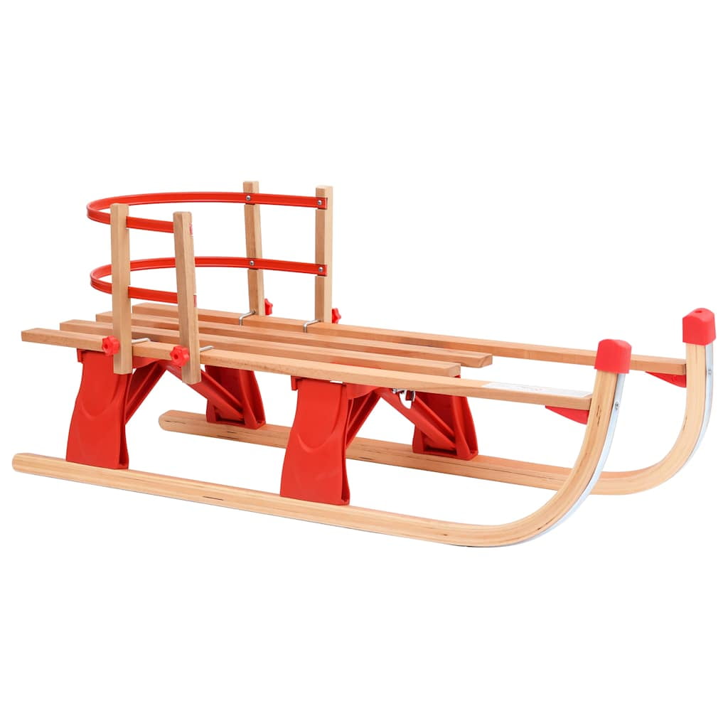 vidaXL Folding Snow Sledge with Backrest 46.9" Wood - Walmart.com