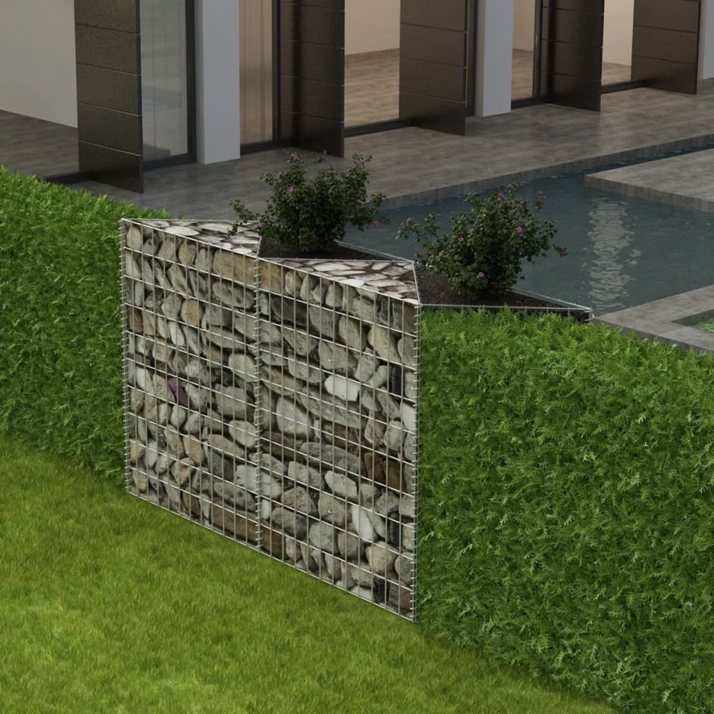 vidaXL Gabion Basket, Galvanized Steel Gabion Planter, Gabion Raised ...
