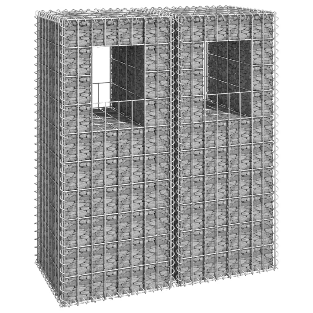 vidaXL Gabion Basket Posts 2 pcs 15.7"x15.7"x39.4" Iron - Walmart.com