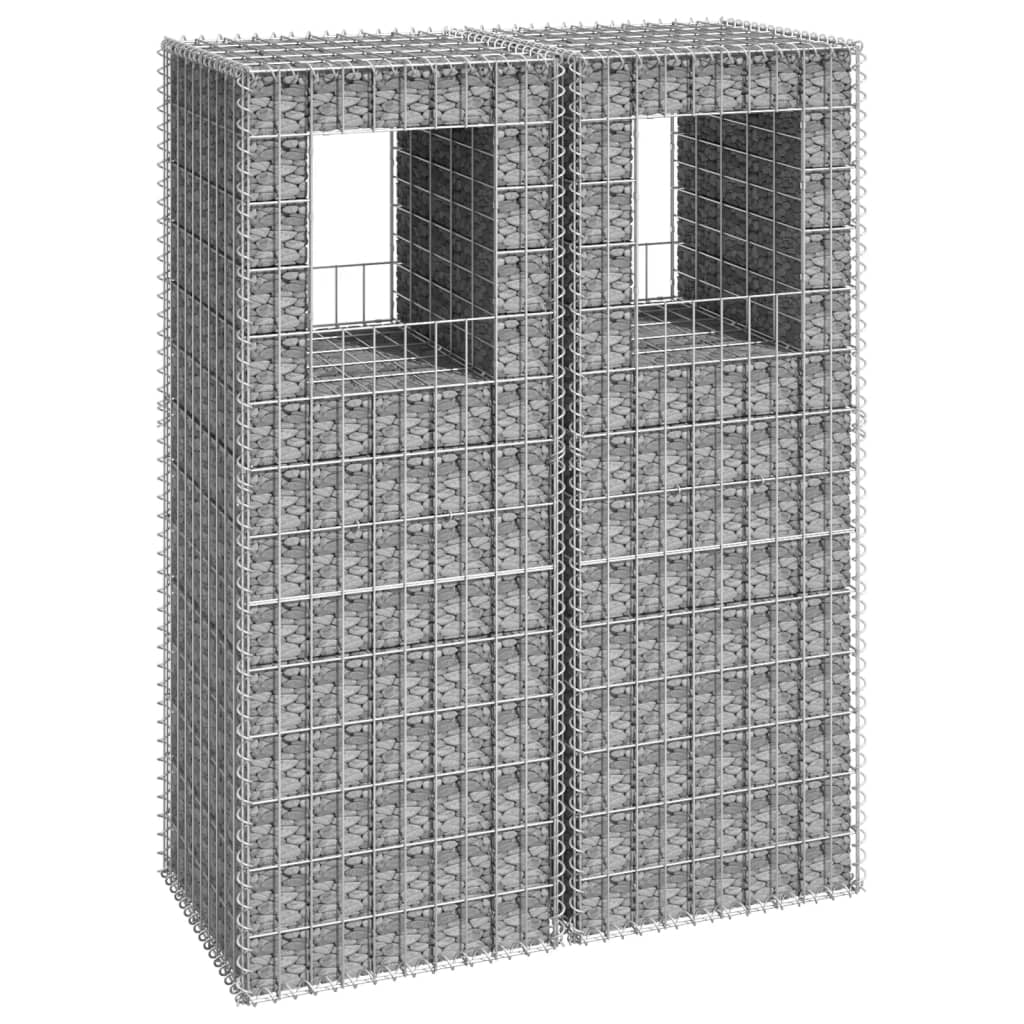 vidaXL Gabion Basket Posts 2 pcs 19.7"x19.7"x55.1" Iron - Walmart.com