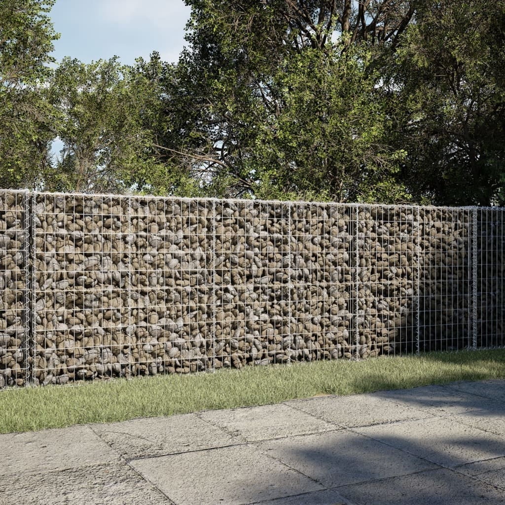 vidaXL Gabion Basket with Cover 39.4"x19.7"x39.4" Galvanized Iron ...
