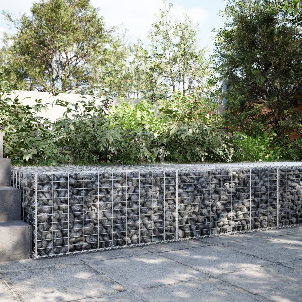 vidaXL Gabion Basket with Cover 39.4"x19.7"x39.4" Galvanized Iron ...