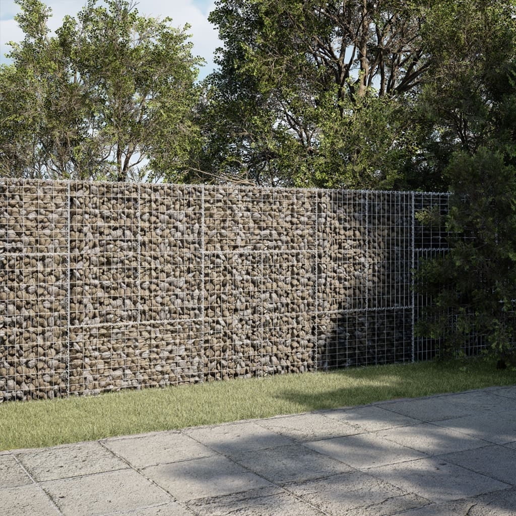 vidaXL Gabion Basket with Cover 39.4"x19.7"x39.4" Galvanized Iron ...