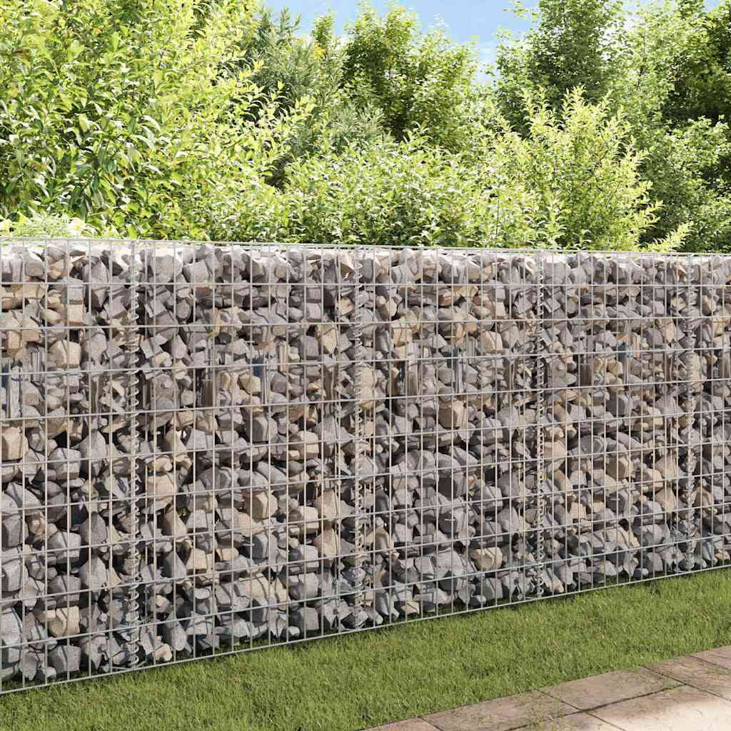 vidaXL Gabion Wall Outdoor Gabion Basket Post Rock-stone Wall ...