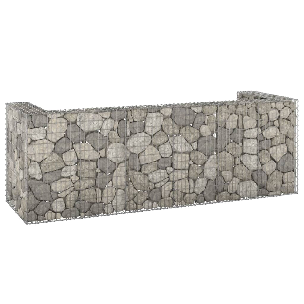 vidaXL Gabion Wall for Garbage Bins Galvanized Steel 128"x39.4"x43.3 ...