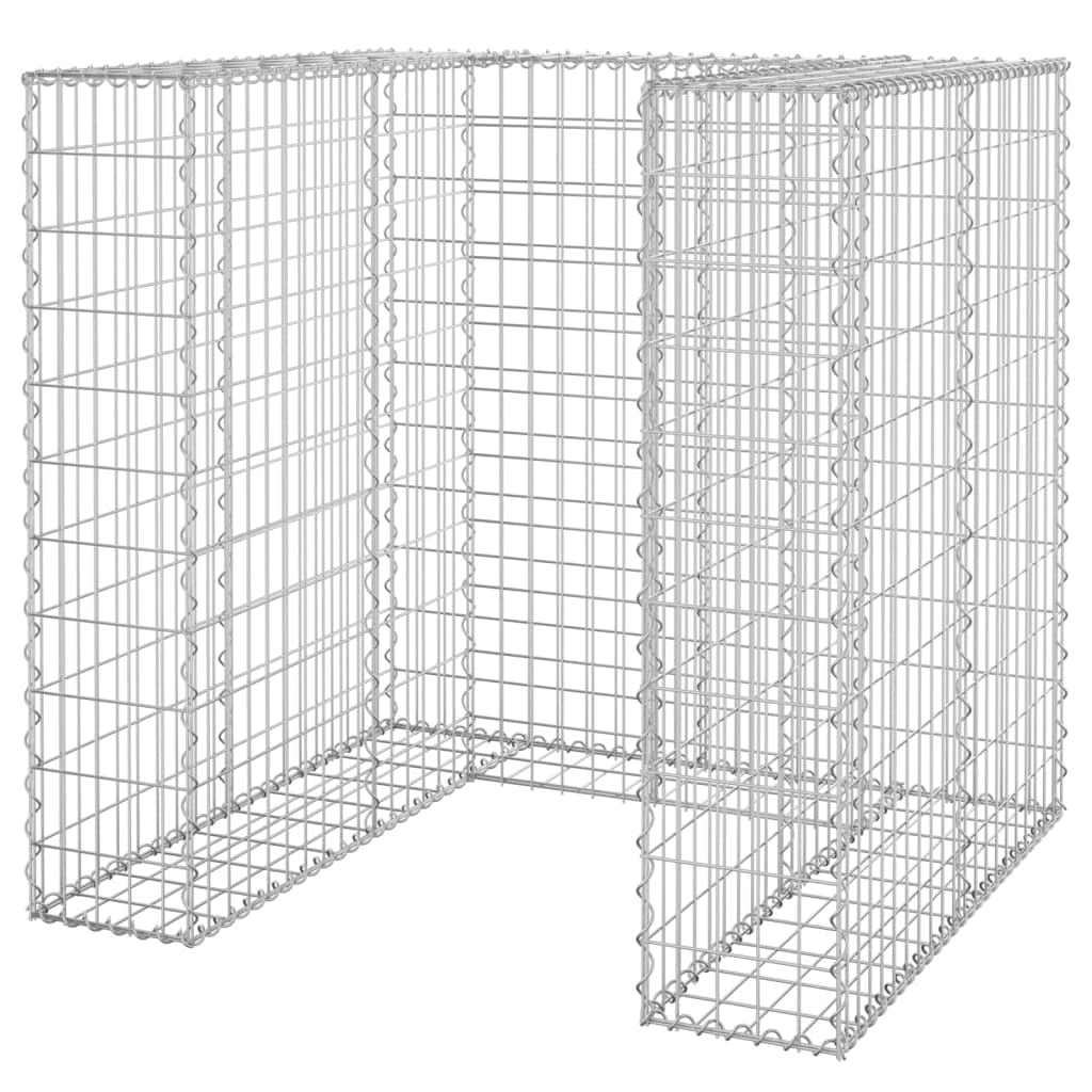 vidaXL Metal Holder Gabion Wall for Garbage Bins, Galvanized Steel ...