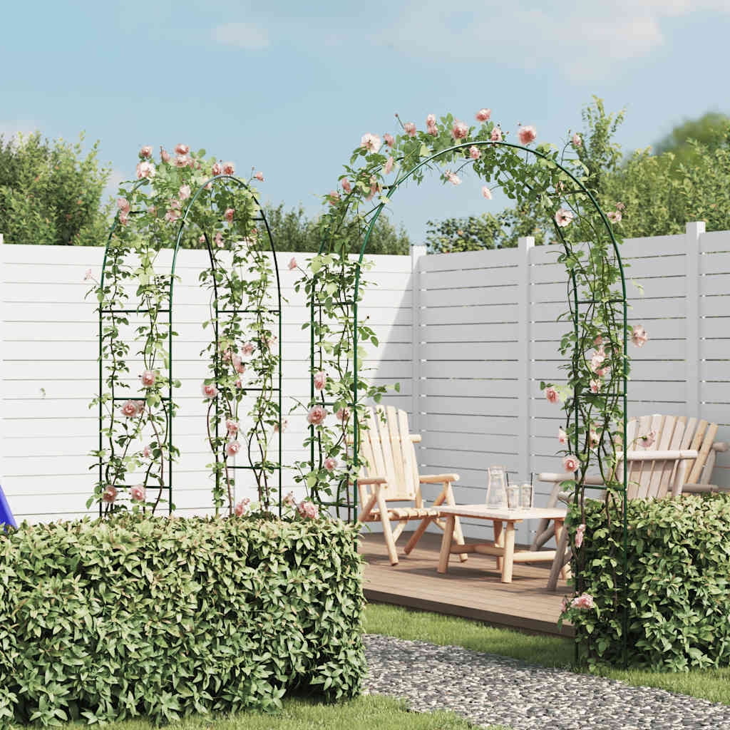 vidaXL 2 pcs Durable Iron Garden Arch for Roses and Climbing Plants ...