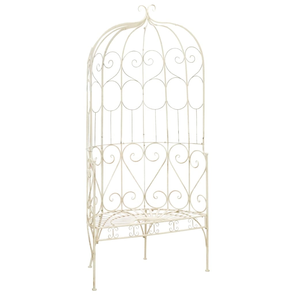 vidaXL Garden Arch with Bench Outdoor Garden Arch with Seat Bench Iron ...