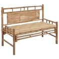 vidaXL Garden Bench with Multi Color Cushion Bamboo Outdoor Lounge ...