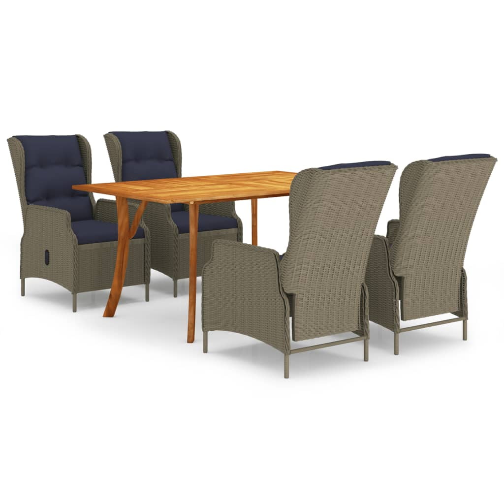 vidaXL Garden Dining Set 5/7 Piece Light Gray Outdoor Patio Dinner ...