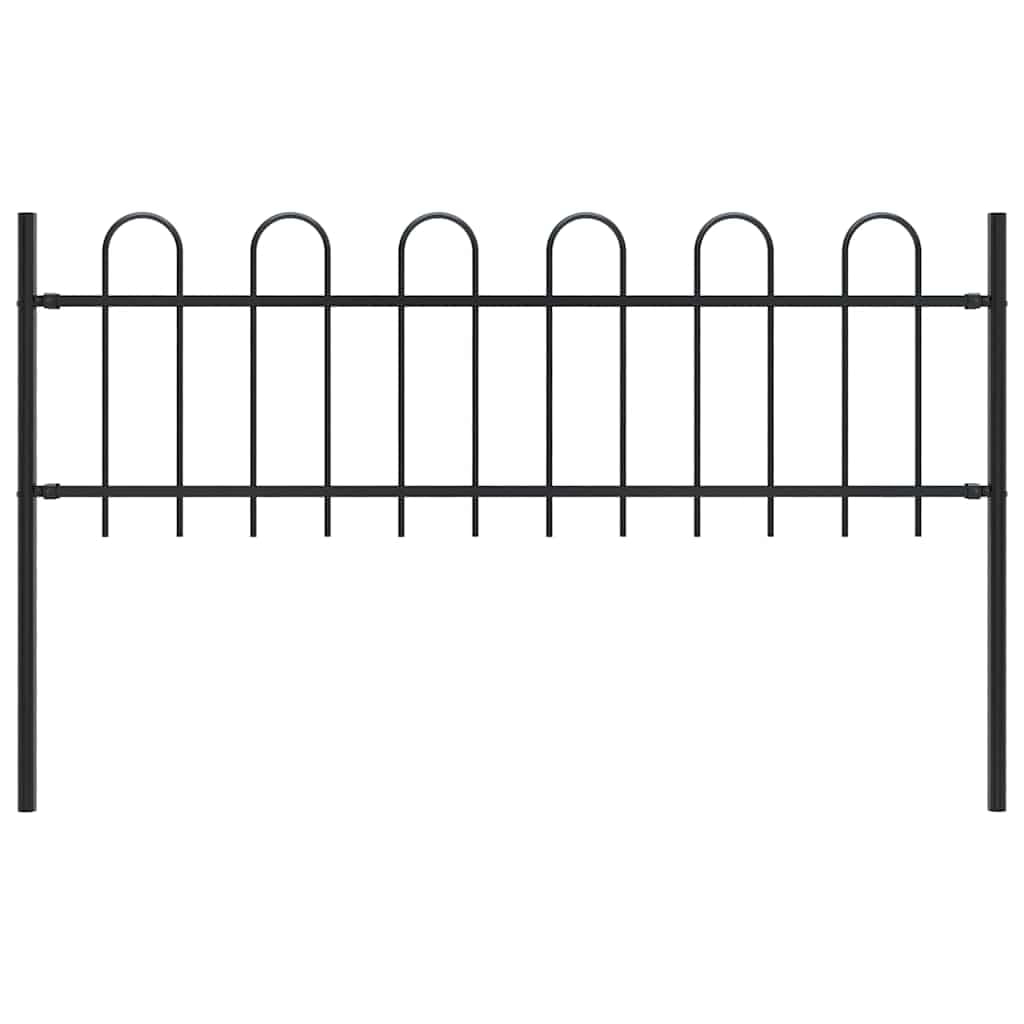 vidaXL Garden Fence Patio Privacy Screen Fence Wall with Hoop Top Steel ...