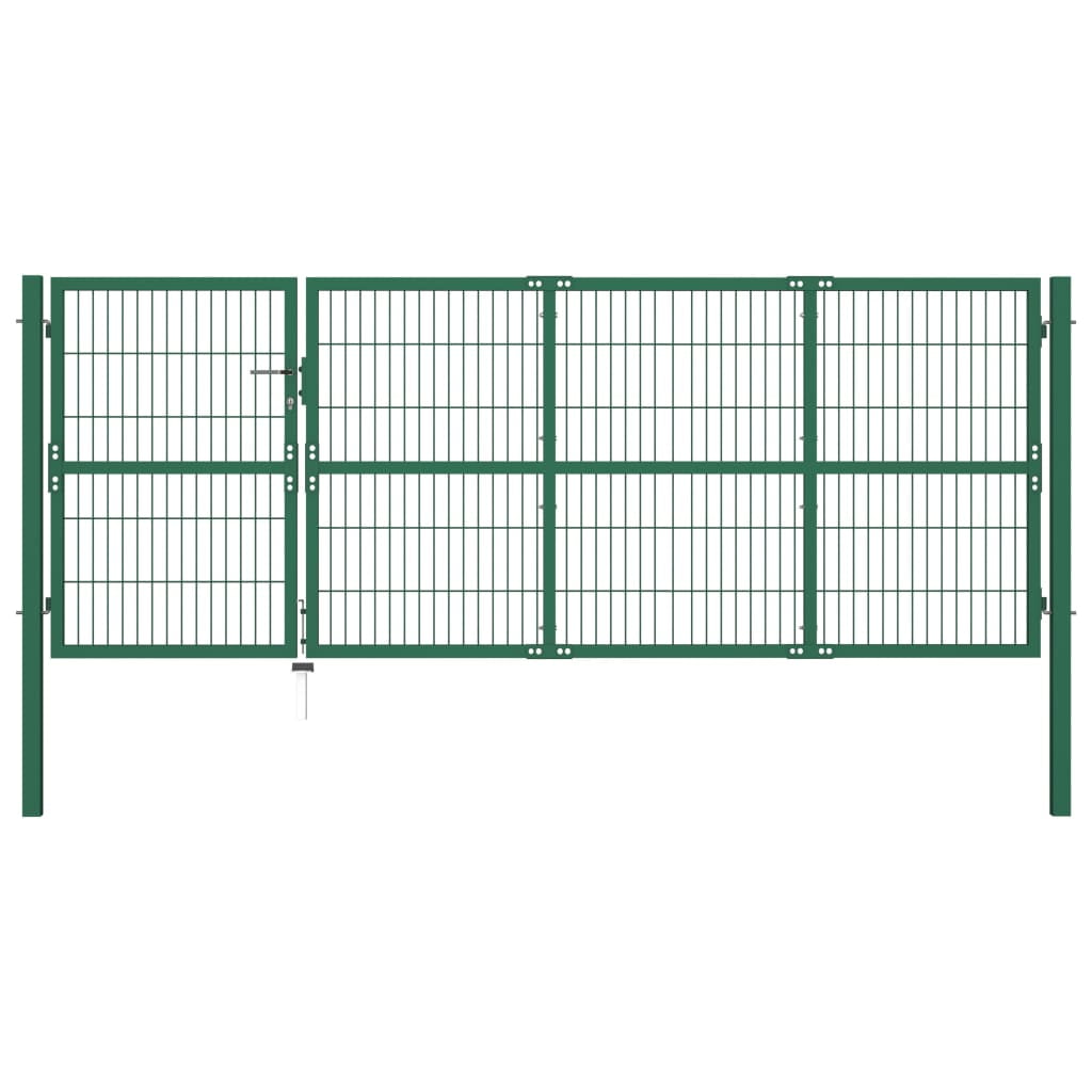 vidaXL Garden Gate with Posts Steel Anthracite Fence Patio Outdoor ...