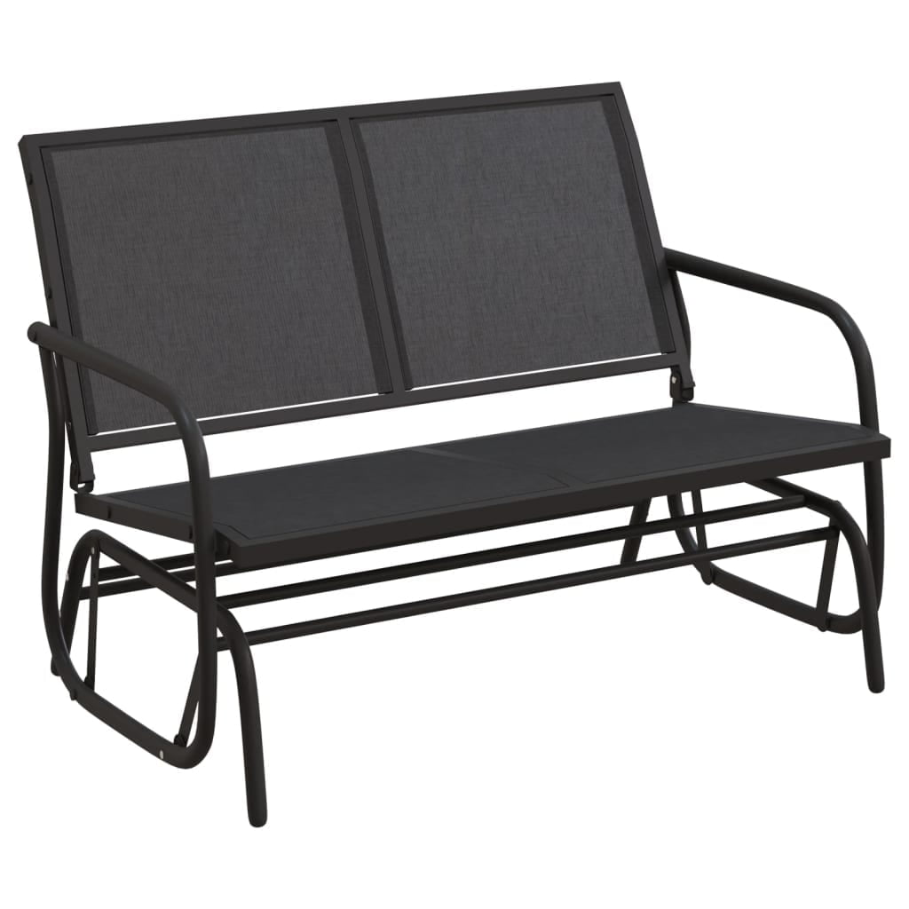 vidaXL Garden Glider Bench Textilene and Steel Outdoor Patio Bench ...