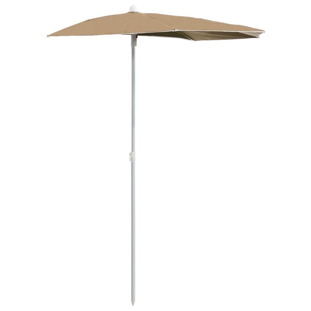 vidaXL Garden Parasol Taupe Polyester, Steel Large Collapsible Other ...