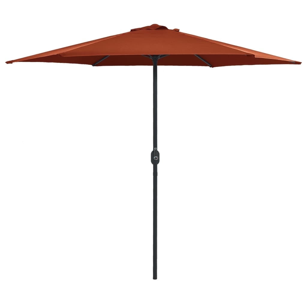 vidaXL Garden Parasol Terracotta Polyester, Aluminum Large Collapsible ...