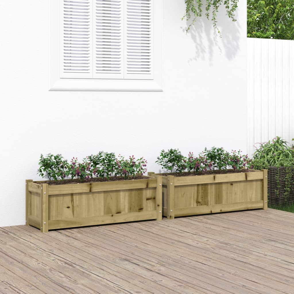 vidaXL Garden Planters Patio Flower Box for Climbing Plants Solid Wood ...