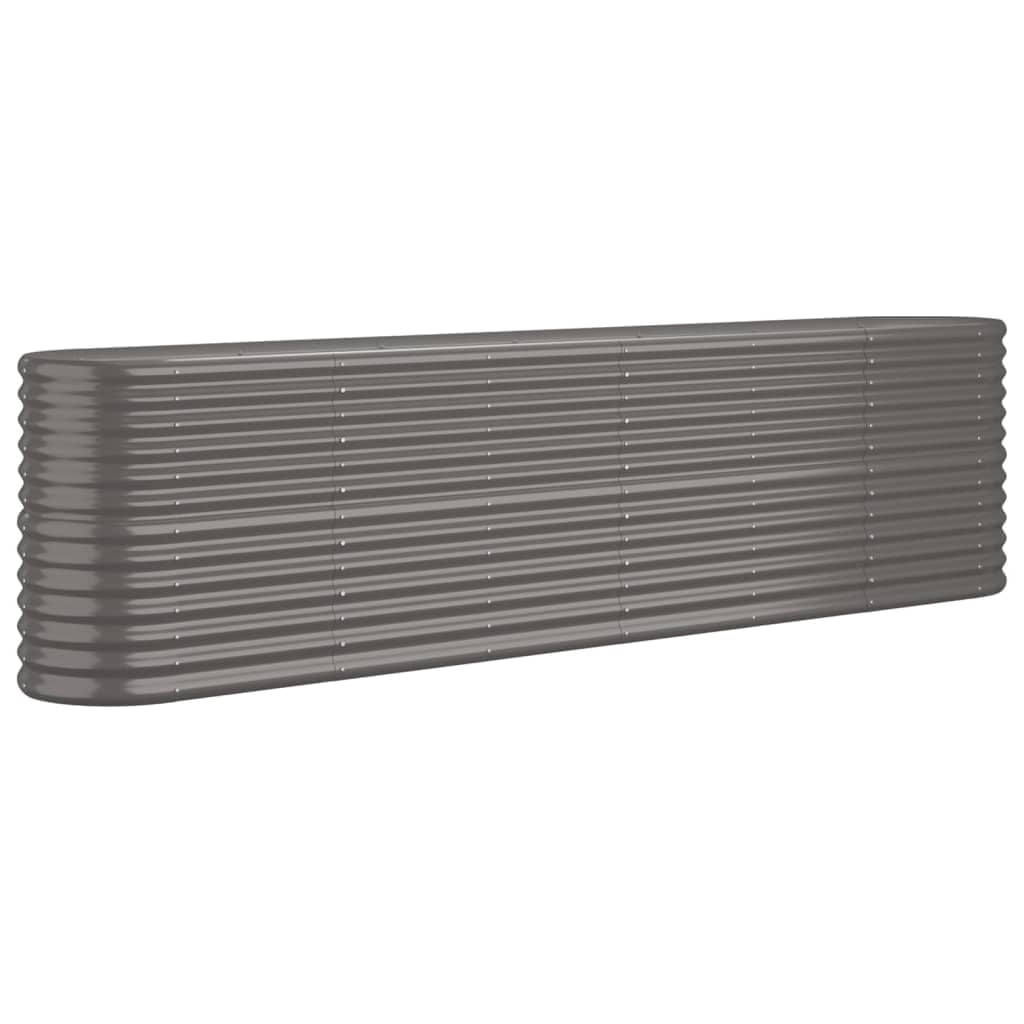 vidaXL Garden Raised Bed Powder-coated Steel 130.7"x15.7"x26.8 ...